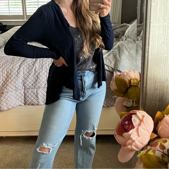 Zara | Sweaters | Zara Navy Cardigan Sweater Large | Poshmark